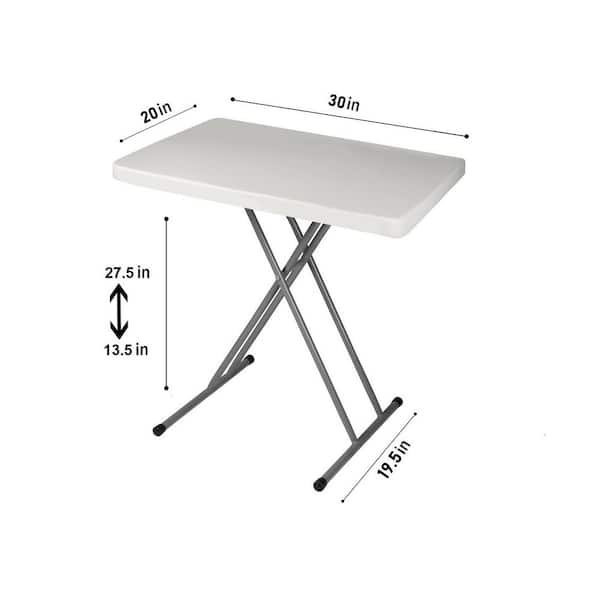 20 x30 Height Adjustable Personal Folding Card Table Speckled Gray Hampden Furnishings