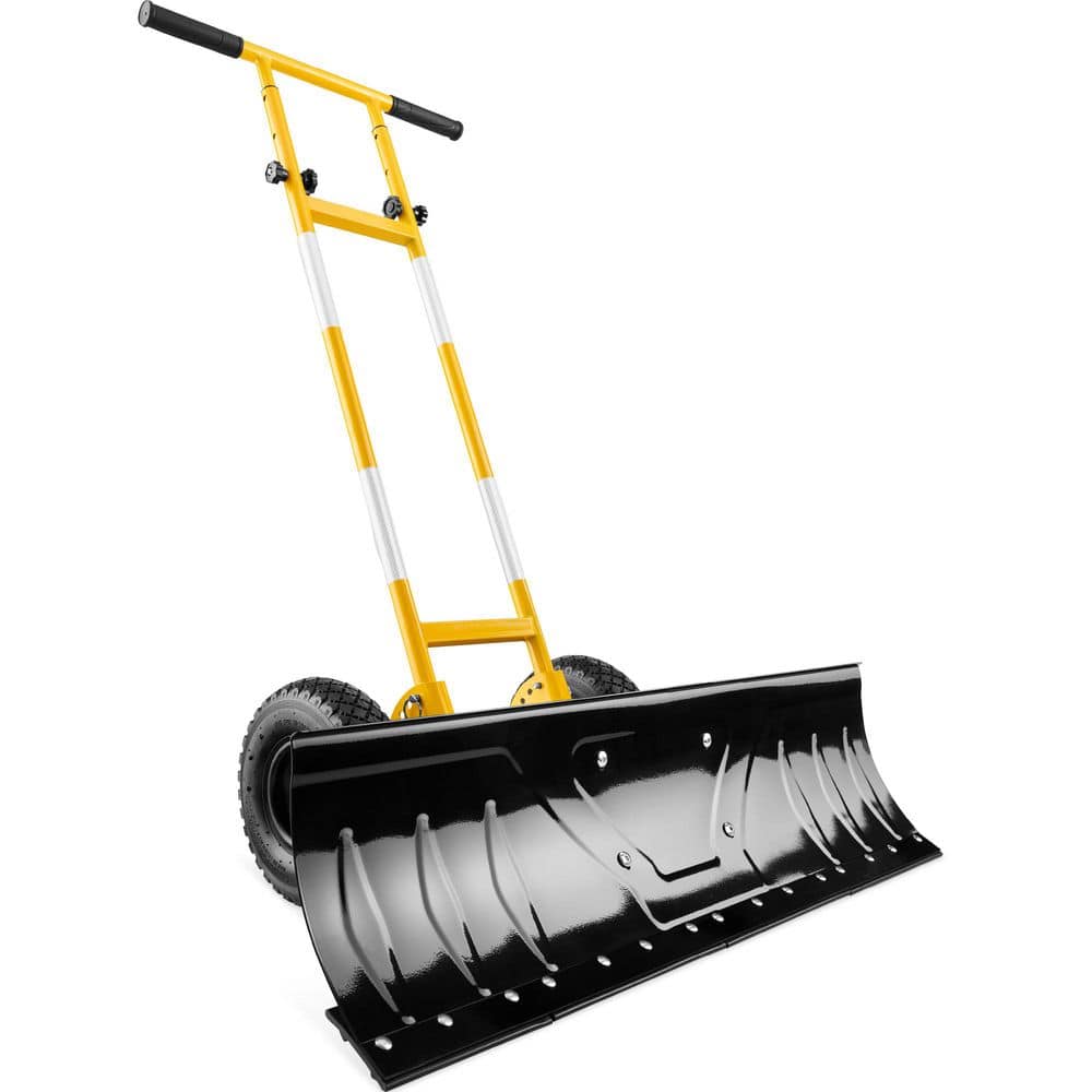 Best Choice Products 51in. Steel Handle Metal Blade Yellow Snow Pusher ...