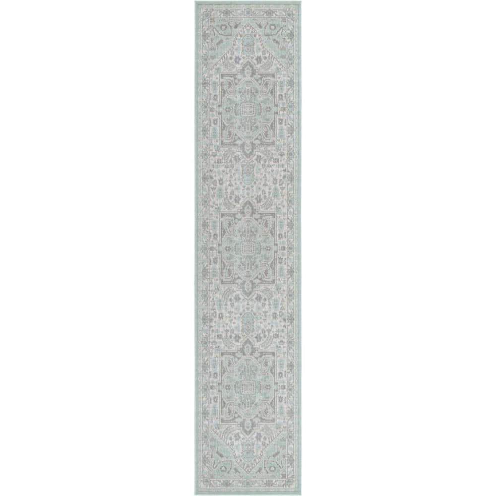 Unique Loom Whitney Milano Mint 2 ft. 7 in. x 12 ft. Area Rug 3154840 ...