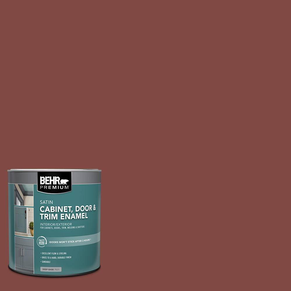 BEHR PREMIUM 1 qt. #SC-112 Barn Red Satin Enamel Interior/Exterior ...