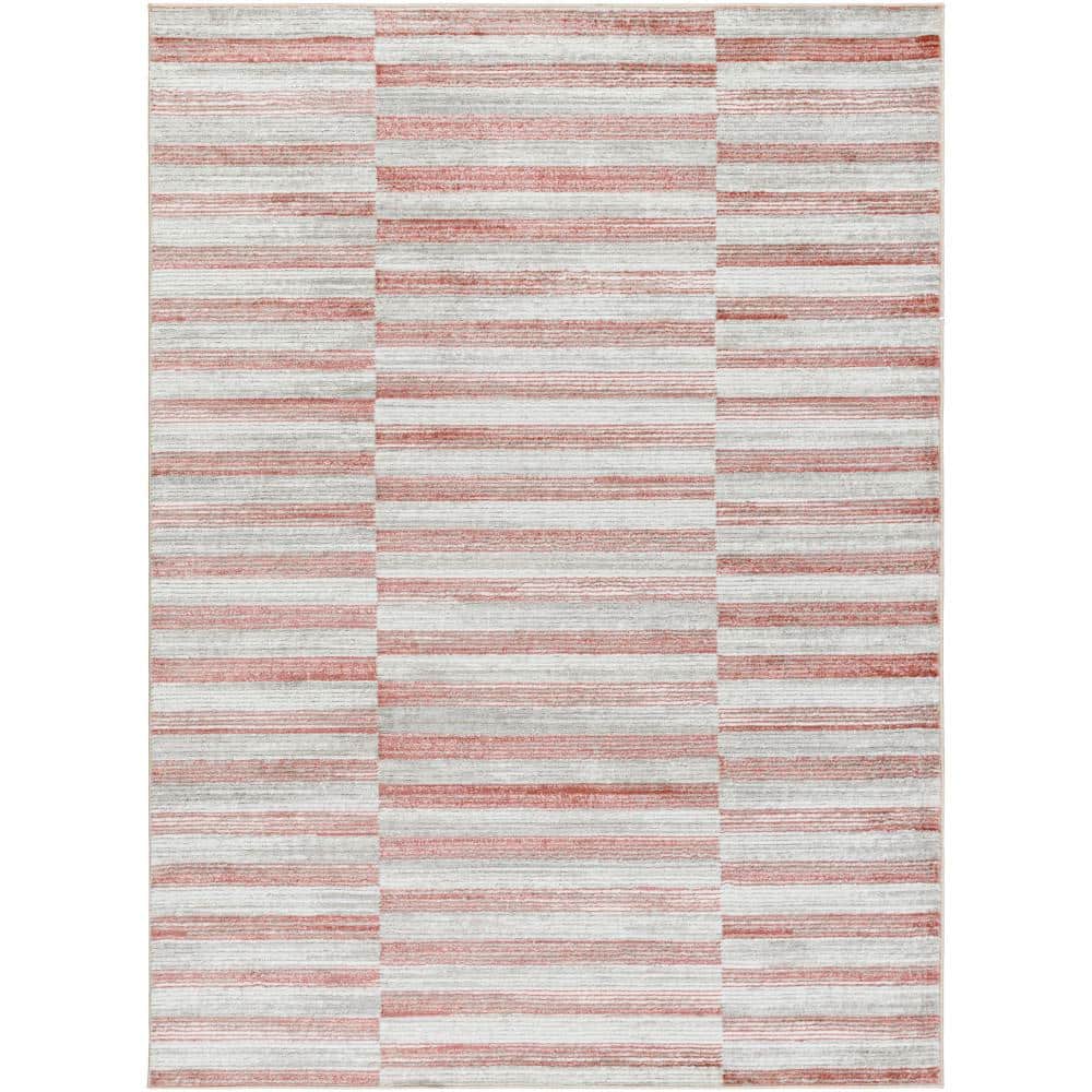 Livabliss San Francisco Pink Stripe 5 ft. x 7 ft. Indoor Area Rug ...