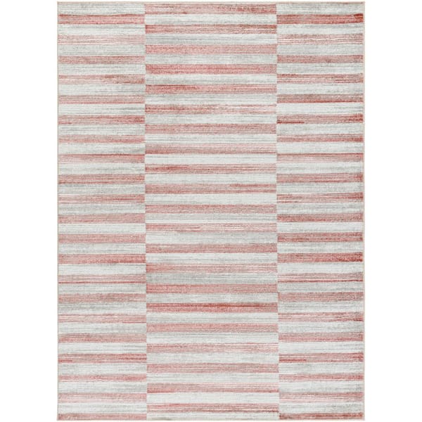 Livabliss San Francisco Pink Stripe 8 ft. x 10 ft. Indoor Area Rug ...