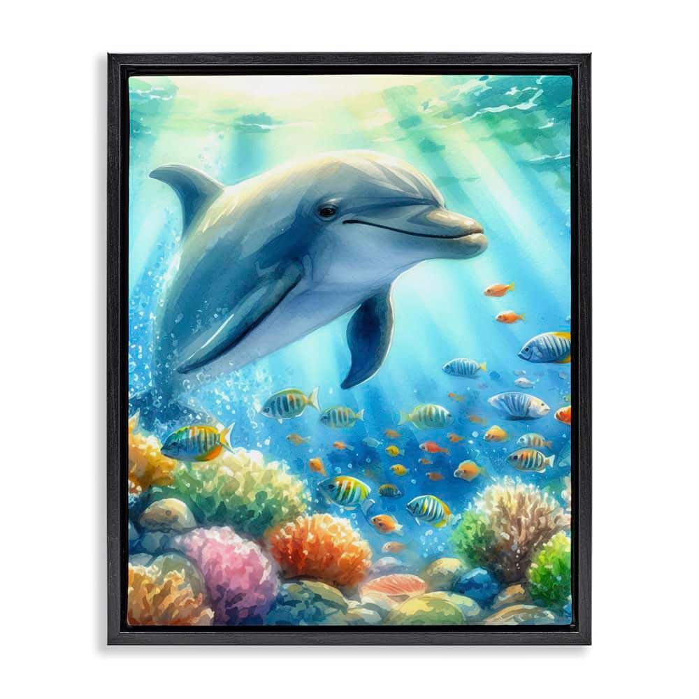 Stupell Industries Majestic Dolphin Underwater by LSR Design Studio ...