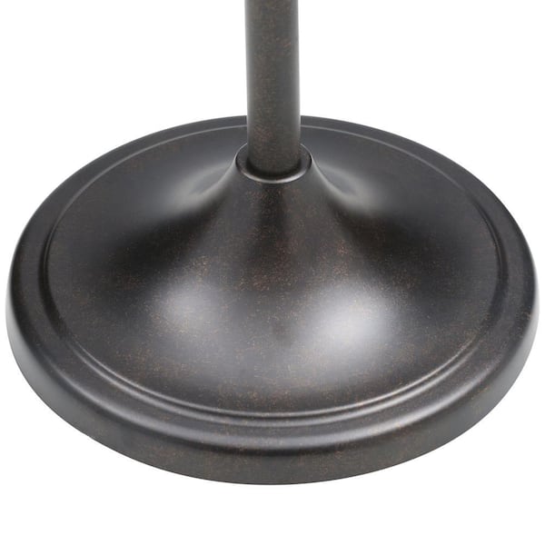 Hampton Bay Rhodes 58.50 in. Bronze Floor Lamp with Natural Linen Shade ...