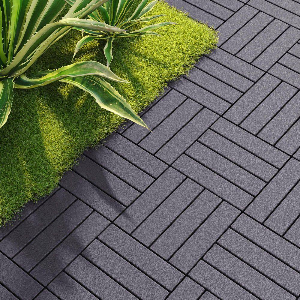 GOGEXX 12 in.W x 12 in. L Outdoor Striped Pattern Square Plastic ...