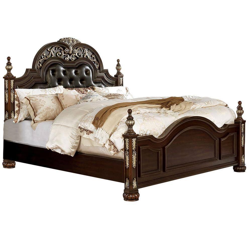 Travis Brown Wood Frame King Platform Bed AD1692EK-BED - The Home Depot