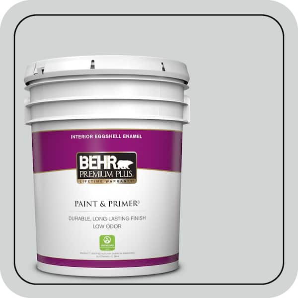 BEHR PREMIUM PLUS 5 gal. #N450-1 Evaporation Eggshell Enamel Low Odor ...