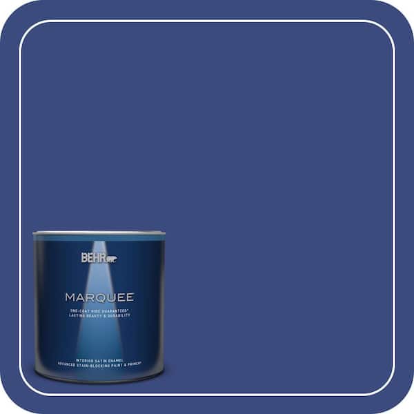 BEHR MARQUEE 1 qt. #P530-7 Tanzanite One-Coat Hide Satin Enamel ...