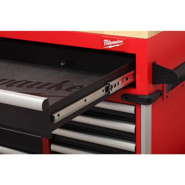 Milwaukee High-Capacity 61 in. W x 22 in. D 11-Drawer Mobile Workbench ...