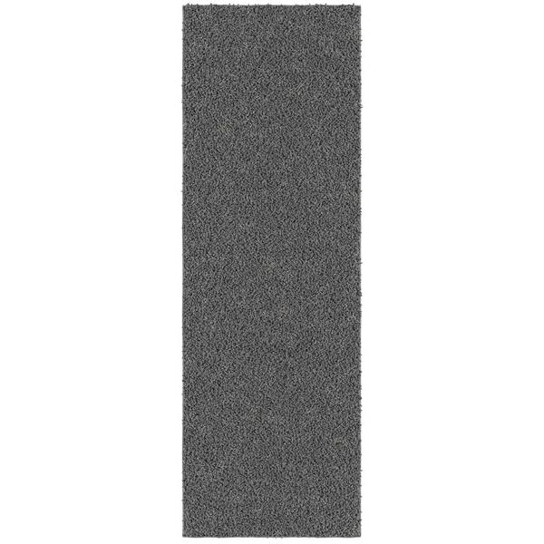 Ottomanson Cozy Plush Non-Slip Rubberback Soft Gray 3 ft. x 19 ft ...