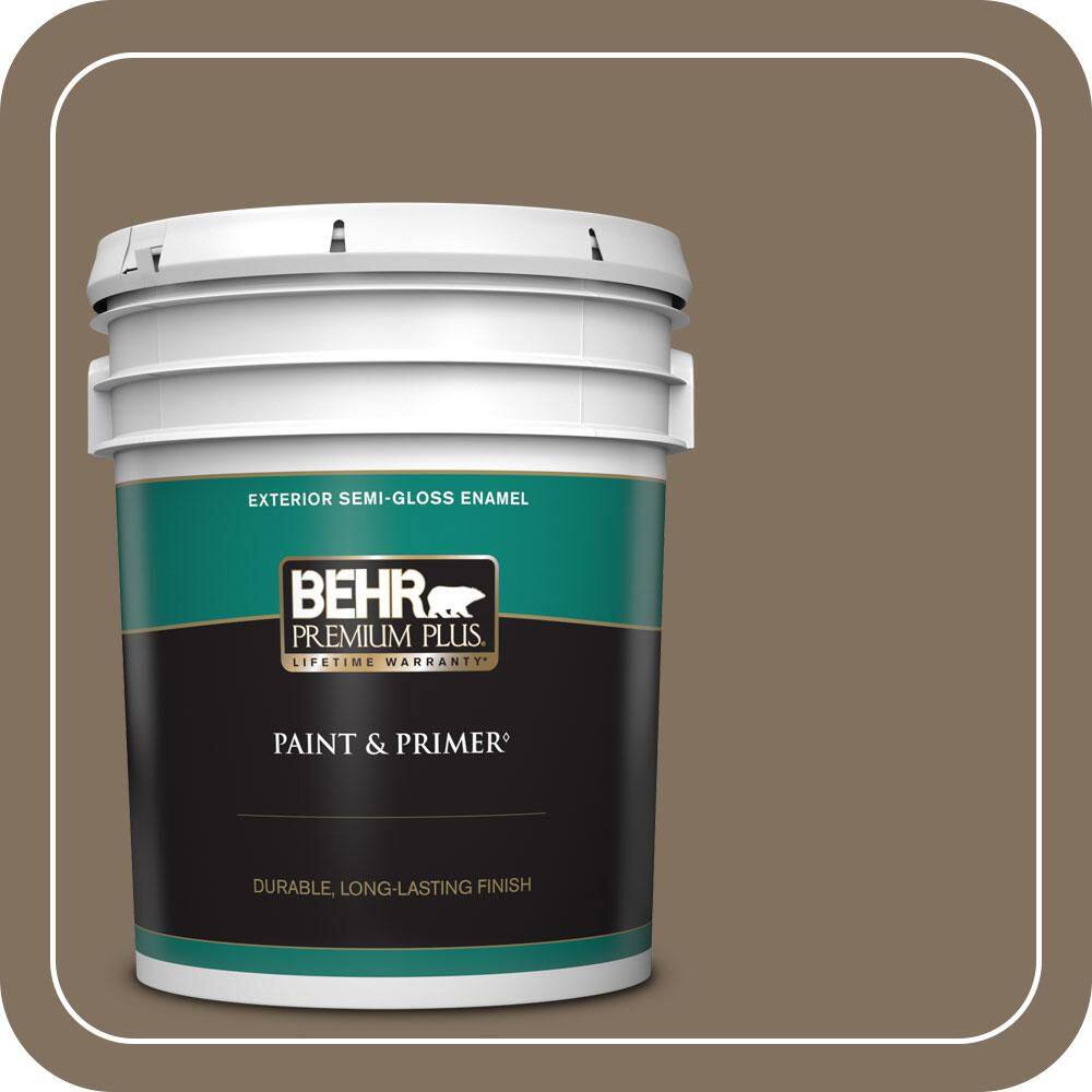 BEHR PREMIUM PLUS 5 gal. #PPU5-04 Mocha Latte Semi-Gloss Enamel ...