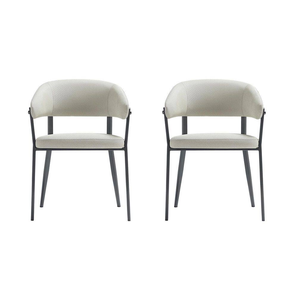 Manhattan Comfort Belle Modern Oatmeal Textured Faux Leather ...