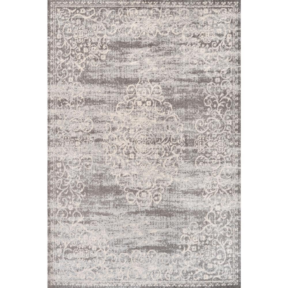JONATHAN Y Minori Filigree Medallion Light Gray/Cream 5 ft. x 8 ft ...