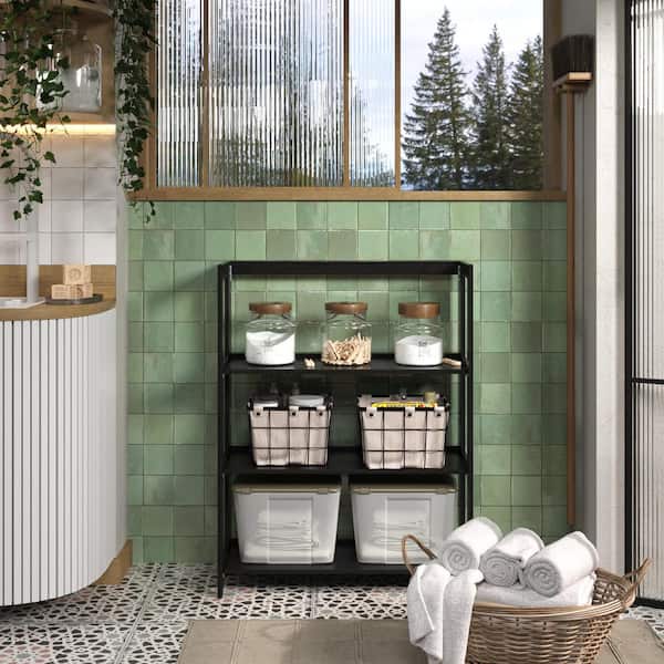 Jela-USA Solid Wood 3-Shelf Folding Bookcase-Black 47932 - The Home Depot