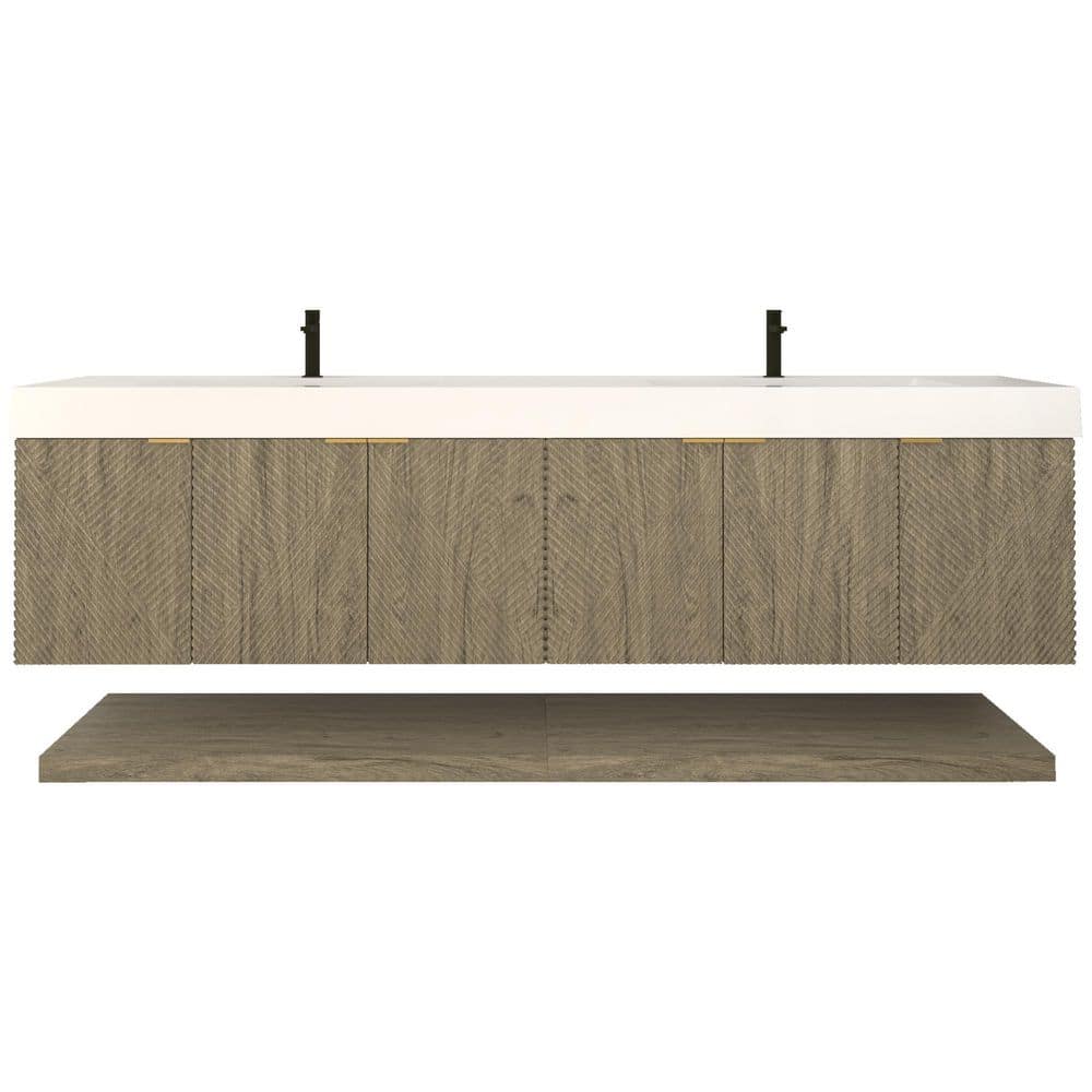 BV Better Vanity Stella 84 in. W x 20 in. D x 22 in. H Double Sink ...