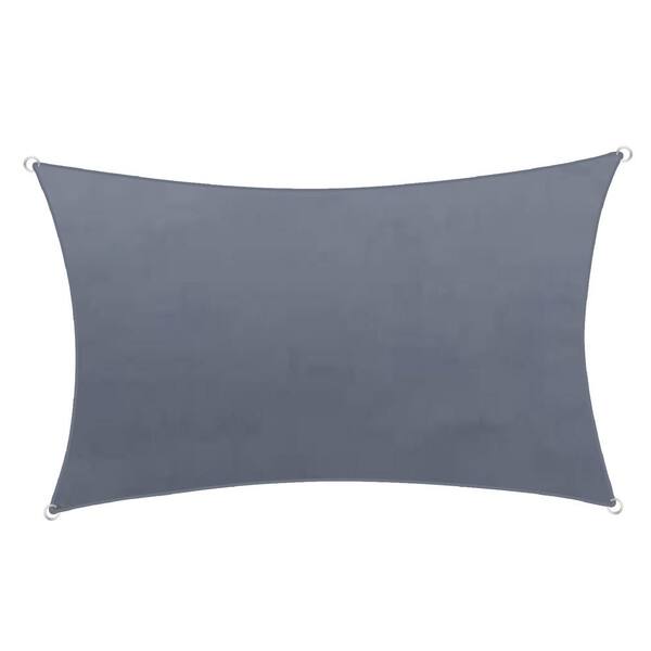 workpoint 18 ft. x 26 ft. Gray Rectangle Sun Shade Sail for Backyard ...