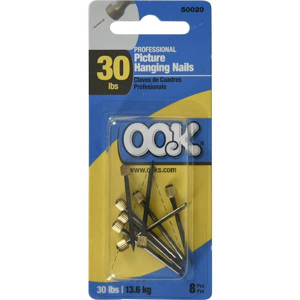OOK 30 lbs. Blue Steel Picture Hanging Nails (8-Pack) 533016 - The Home ...