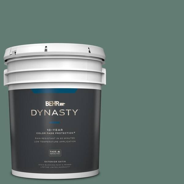 BEHR DYNASTY 5 gal. #S430-6 Forest Edge Satin Enamel Exterior Stain ...