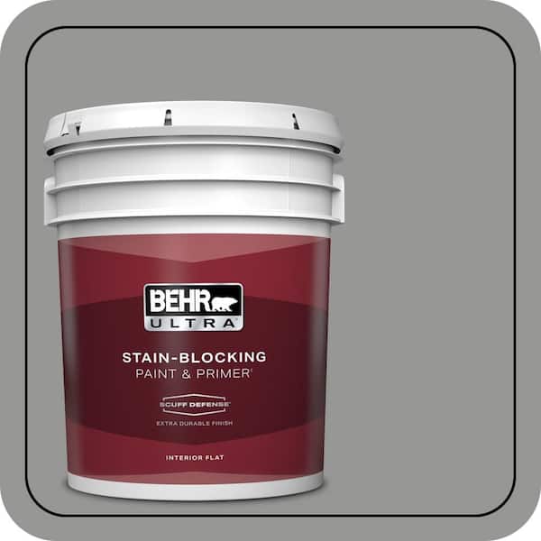 BEHR ULTRA 5 gal. #PPU24-19 Shark Fin Extra Durable Flat Interior Paint ...