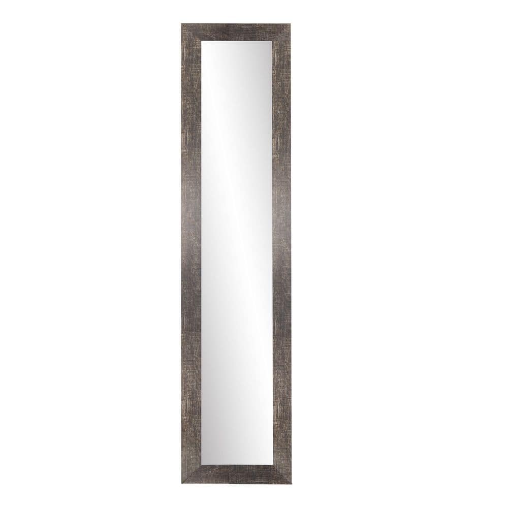 BrandtWorks Rustic Framed Rectangle Brown Full Length Thin Wall Mirror ...