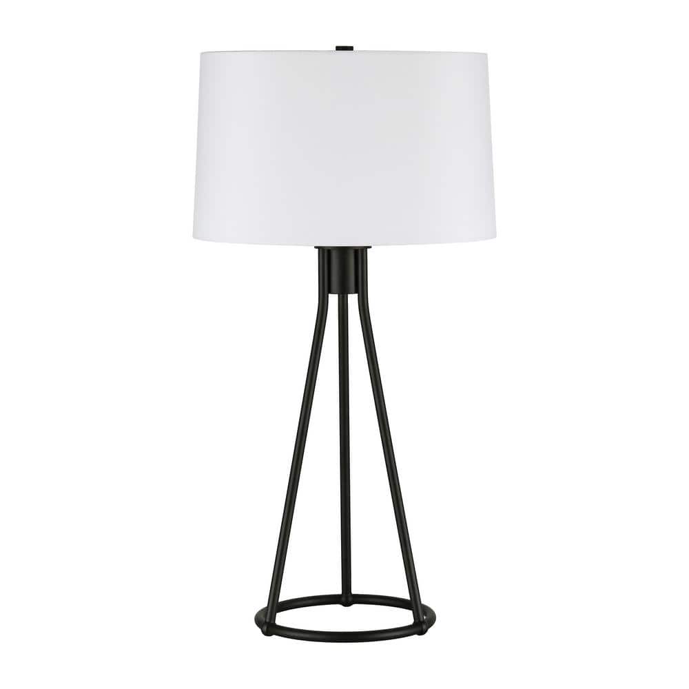 HomeRoots 28 in. White Modern Integrated LED Tripod Table Lamp with ...