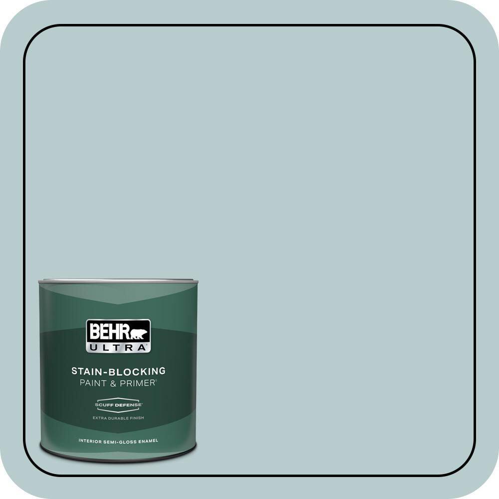 BEHR ULTRA 1 qt. #MQ3-54 Dayflower Extra Durable Semi-Gloss Enamel ...