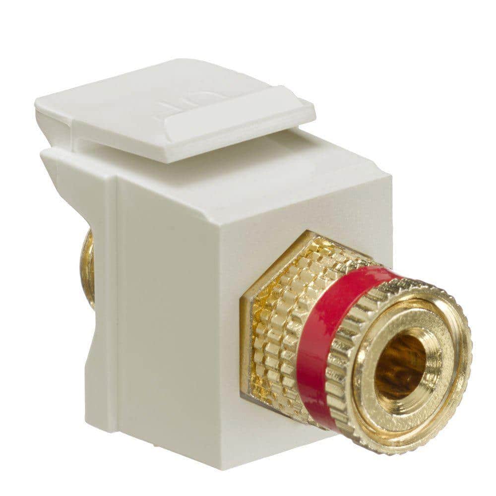 Leviton QuickPort Binding Post Connector with Red Stripe, Ivory 40833 ...