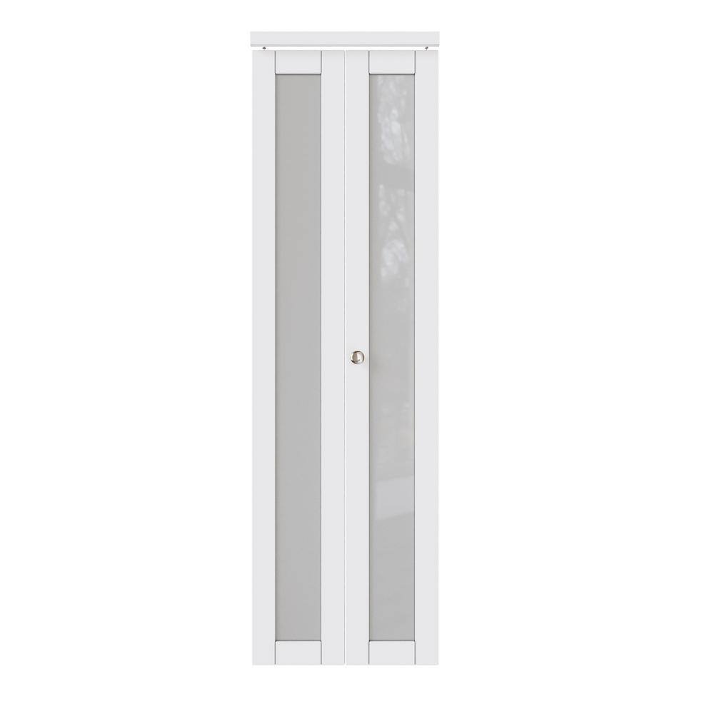 ARK DESIGN 24 in. x 80 in. 1-Lite Tempered Frosted Glass Solid Core ...