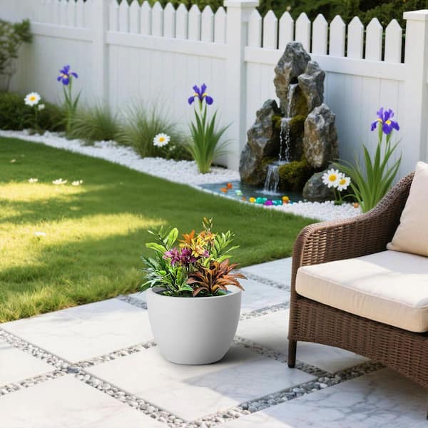 DurX-litecrete 14 in. Medium Pearl White(Upgraded Interior) Concrete ...