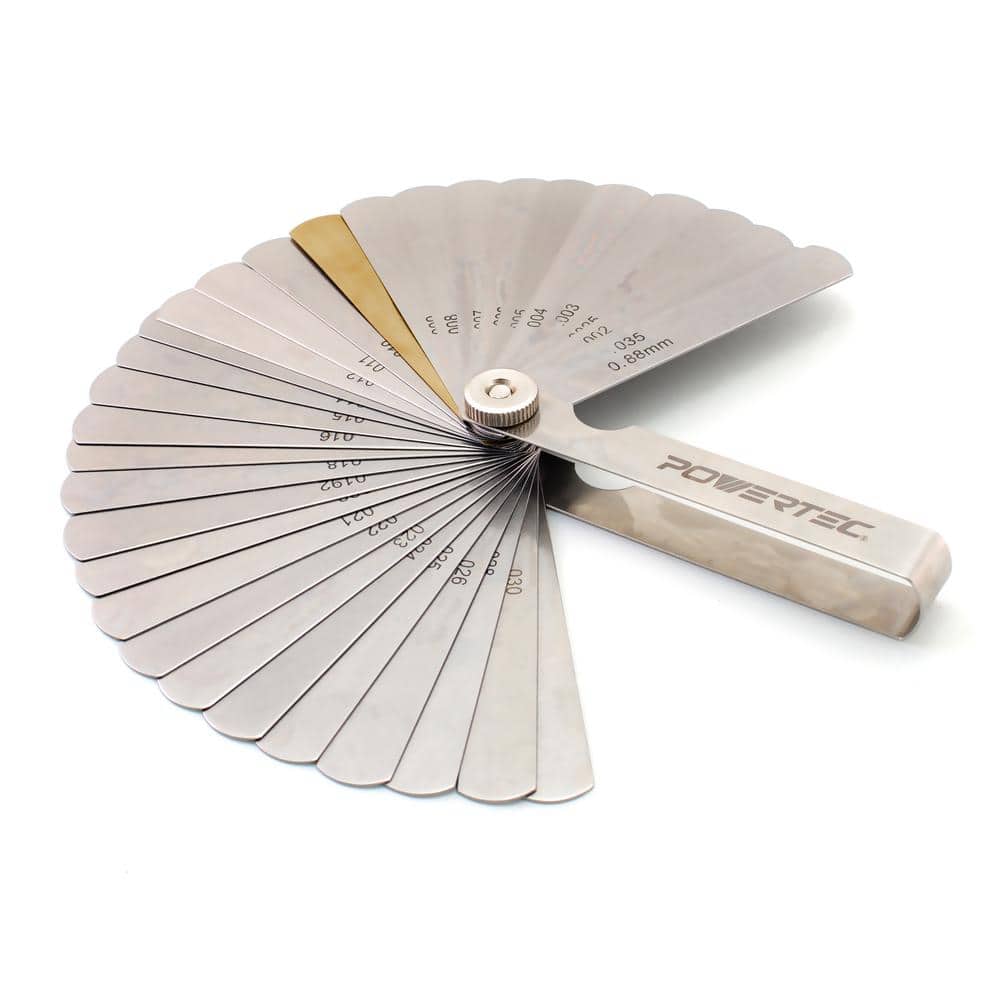 POWERTEC 32-Blade 0.0015-0.035 in. Feeler Gauge Dual Marked Imperial ...