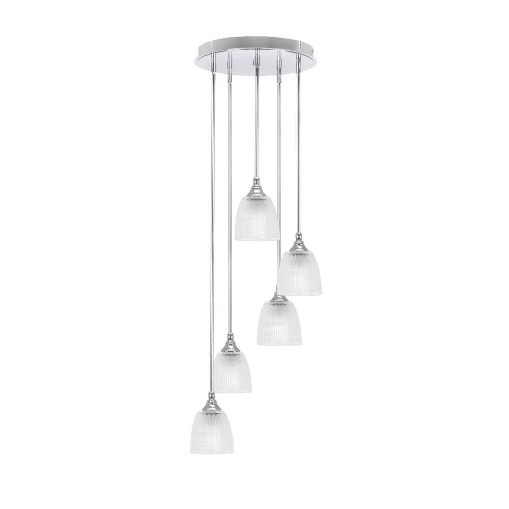 Villa 5 Light Chrome Pendant, Cluster Pendant Light with 5 in. Clear ...