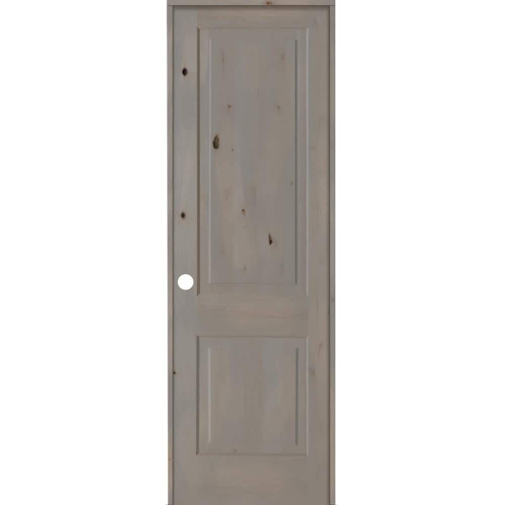 Krosswood Doors 30 in. x 96 in. Rustic Knotty Alder Wood 2 Panel Square ...