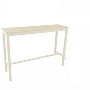 LUE BONA Humphrey 55 in. Black Plastic HDPS Outdoor Bar Table Patio ...