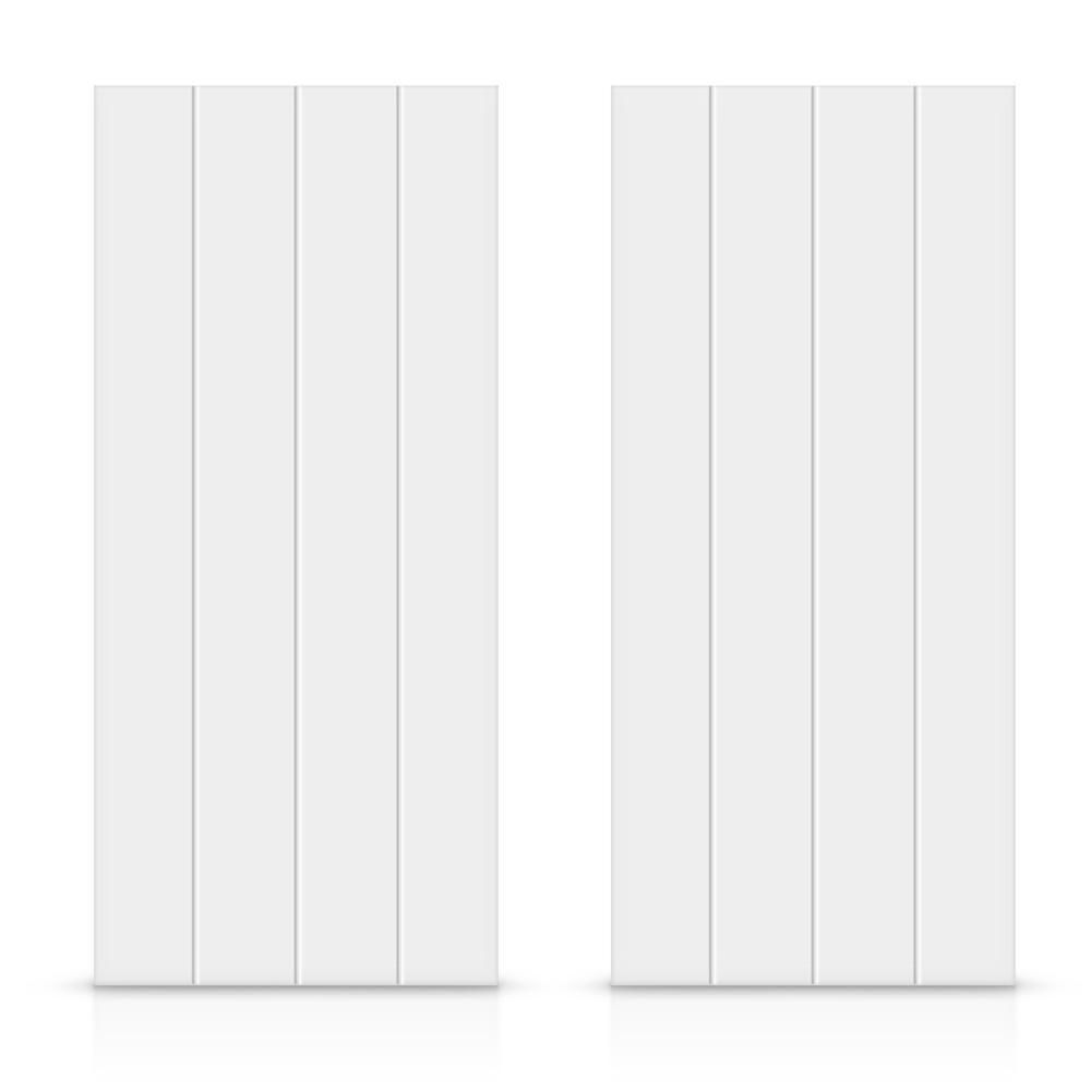 CALHOME 48 in. x 84 in. Hollow Core White Painted Composite MDF ...