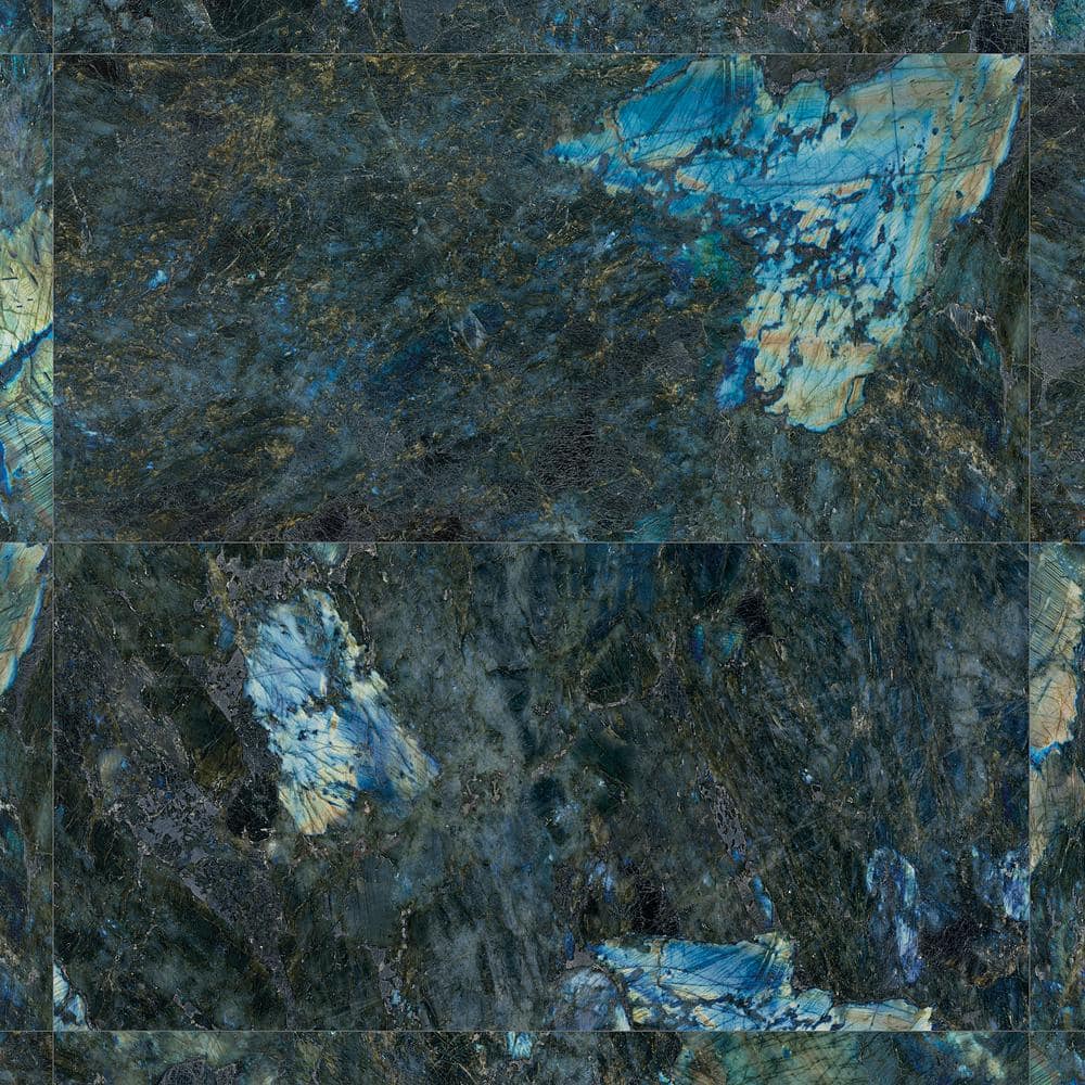 Ivy Hill Tile Jume Onyx Labrodorite Blue 4 in. x 0.41 in. Polished ...