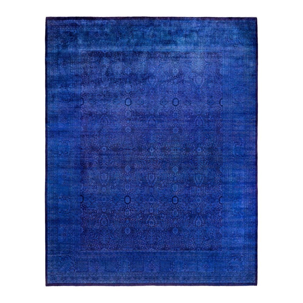 Chloe & Olivia Home Overdyed Purple 9 ft. x 12 ft. Solid Wool Indoor ...