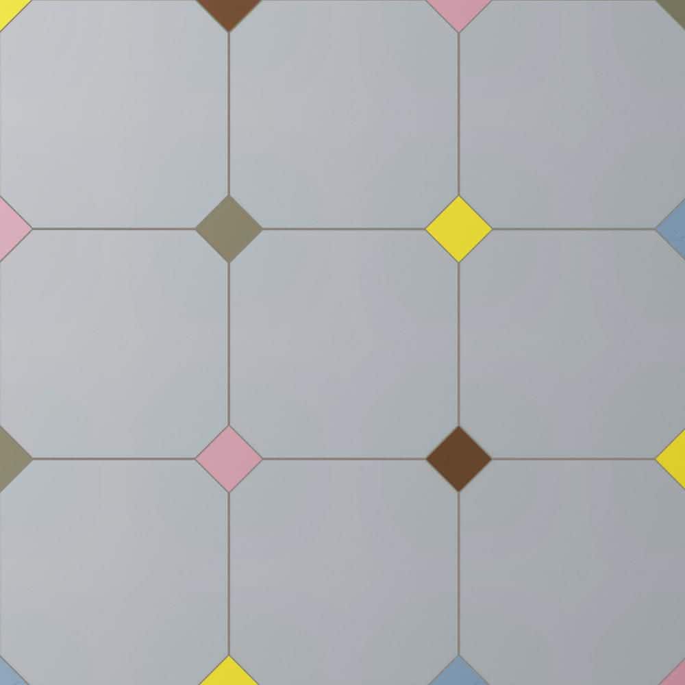 Merola Tile Vaudeville Octagon Humo with Taco Multi 8 in. x 8 in ...
