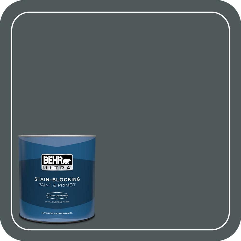 BEHR ULTRA 1 qt. #N440-7 Midnight in NY Extra Durable Satin Enamel ...