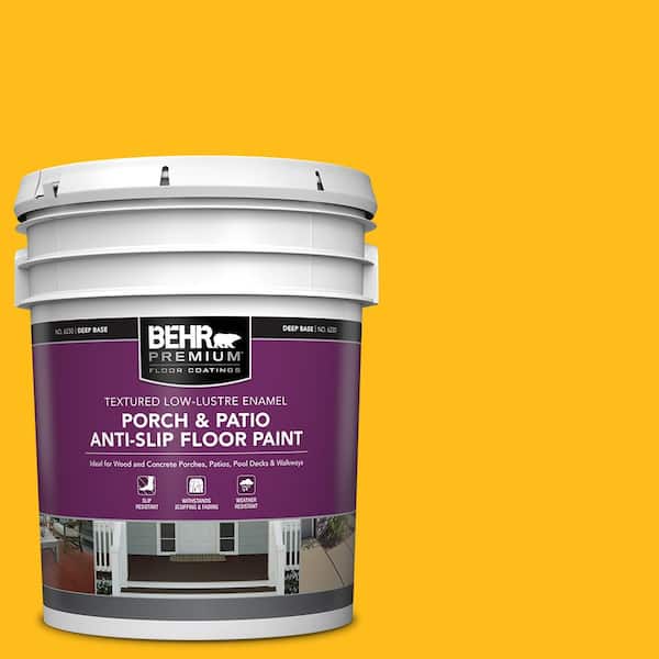 BEHR PREMIUM 5 gal. #P290-7 Laser Lemon Textured Low-Lustre Enamel ...