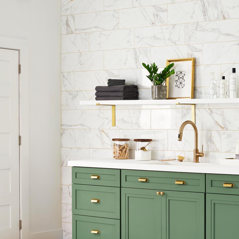 LuxeCraft Calacatta Gold Marble Glazed Ceramic Wall Barbados | Ubuy