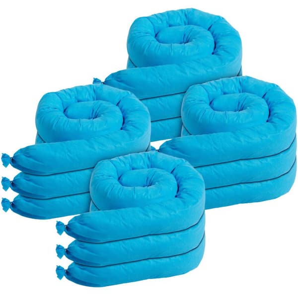 SKYSHALO 12-Piece Universal Absorbent Sock Water Absorbing Snake 20 gal ...