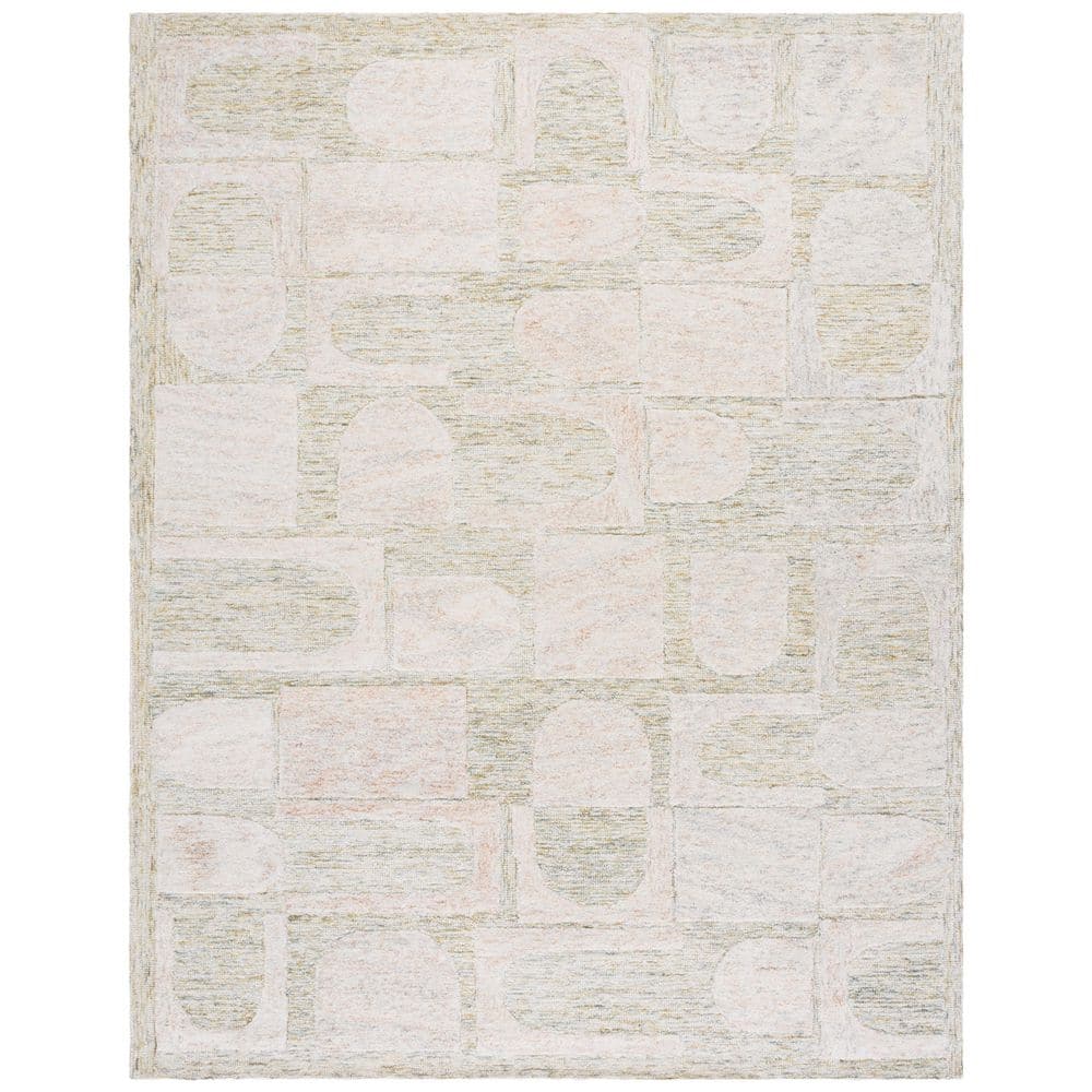 SAFAVIEH Harvest 8 ft. x 10 ft. Gray/Rust Geometric High-Low Area Rug ...