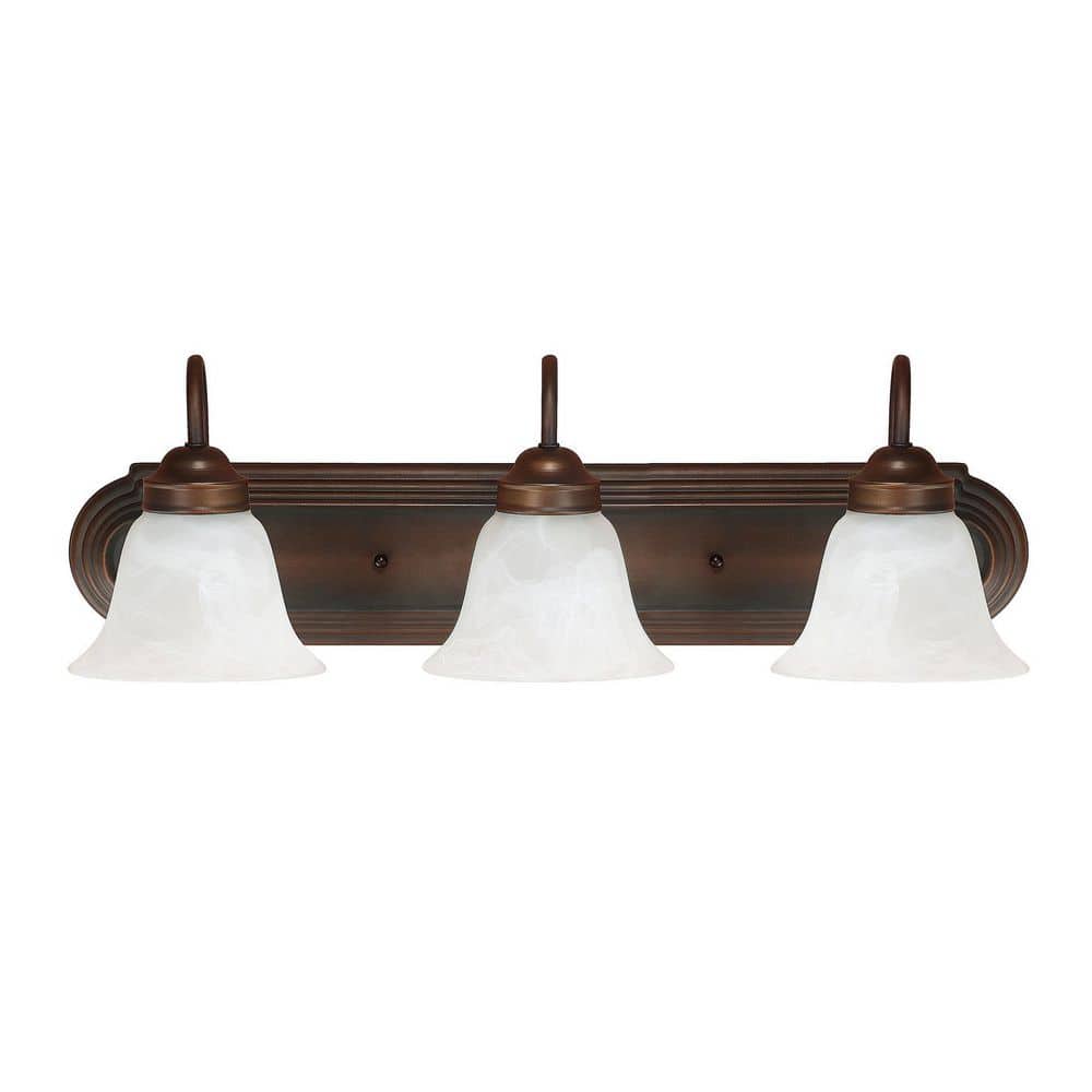 Arthur 24 in. W x 8 in. H x 8 in. E 3-Light Burnished Bronze Vanity ...