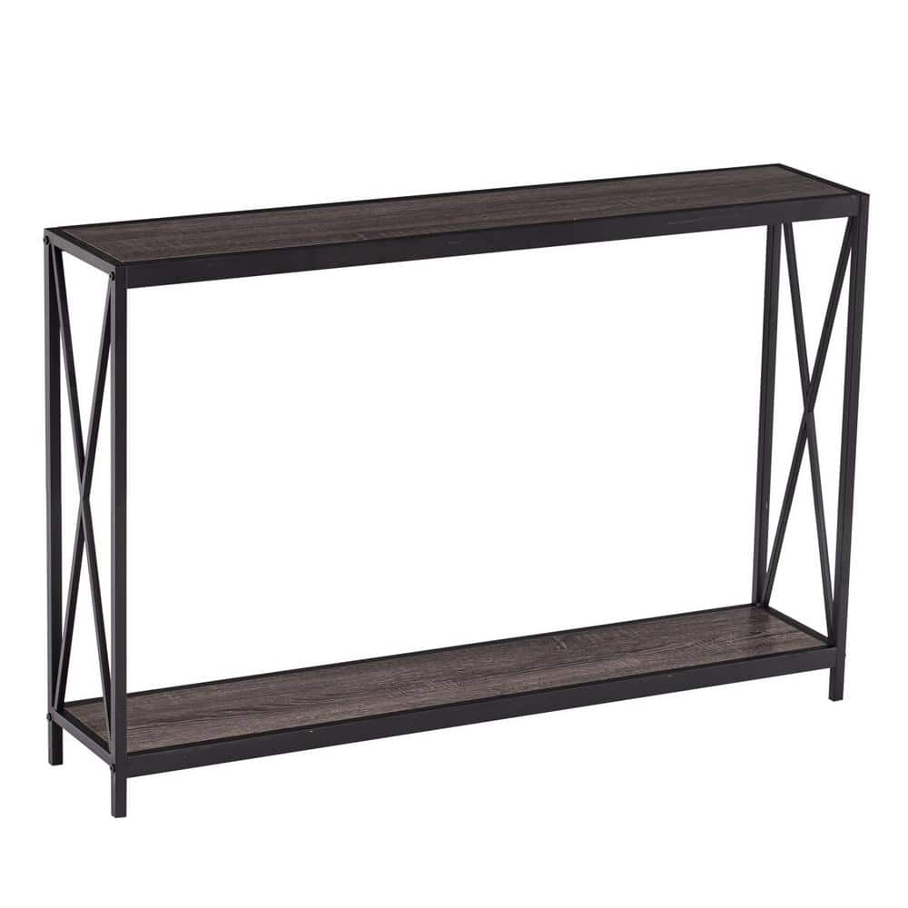 Karl home FCH 47.2 in. Gray Standard Rectangle Wood Console Table with ...