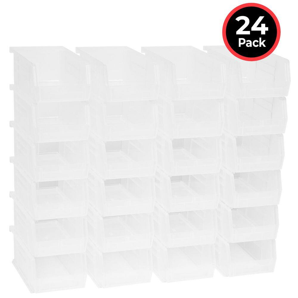 Akro-Mils 30220 Plastic Stackable Storage Bins, 7-3/8 in. x 4-1/8 in. x ...