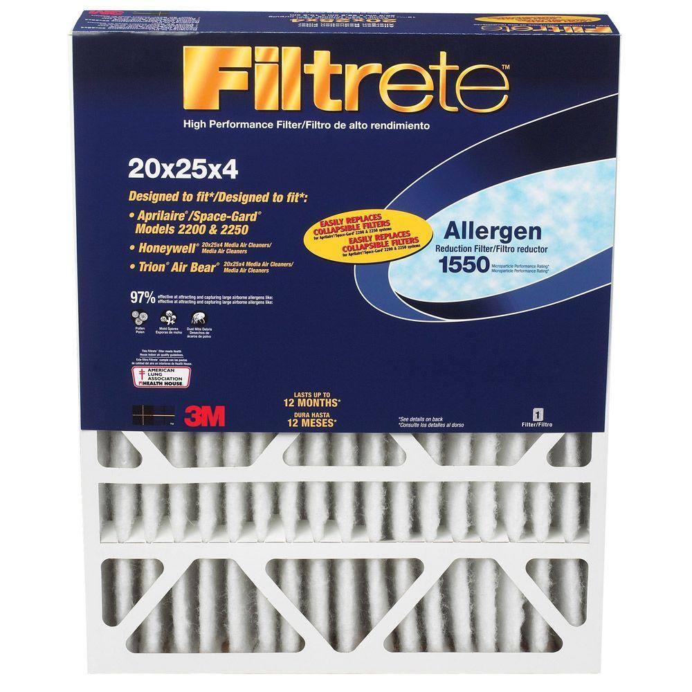 Filtrete 20 in. x 25 in. x 4 in. Allergen Reduction FPR 10 Air Filter ...