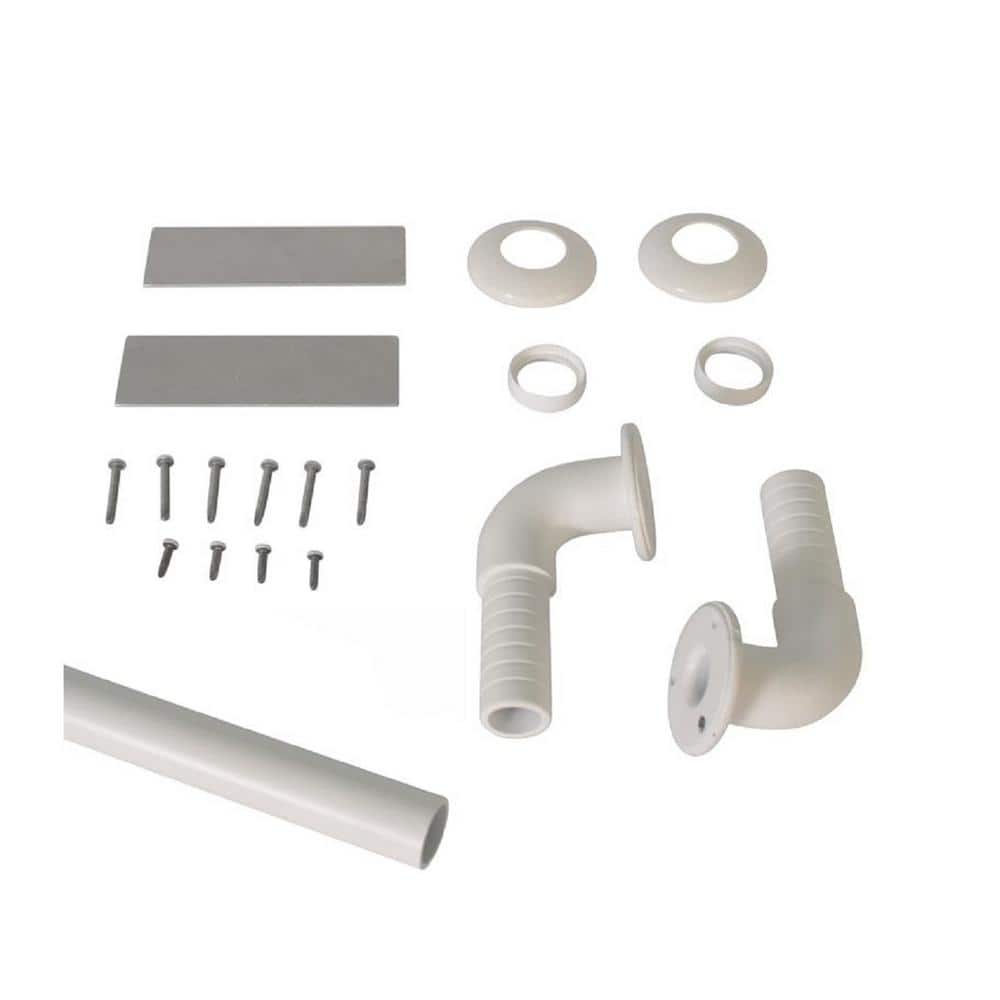Aria Railing 94 in. x 1.5 in. White ADA Aluminum Pipe Rail and Return ...