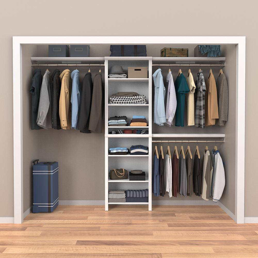 Buy Impressions Basic 60 in. W - 120 in. W White Wood Closet System ...