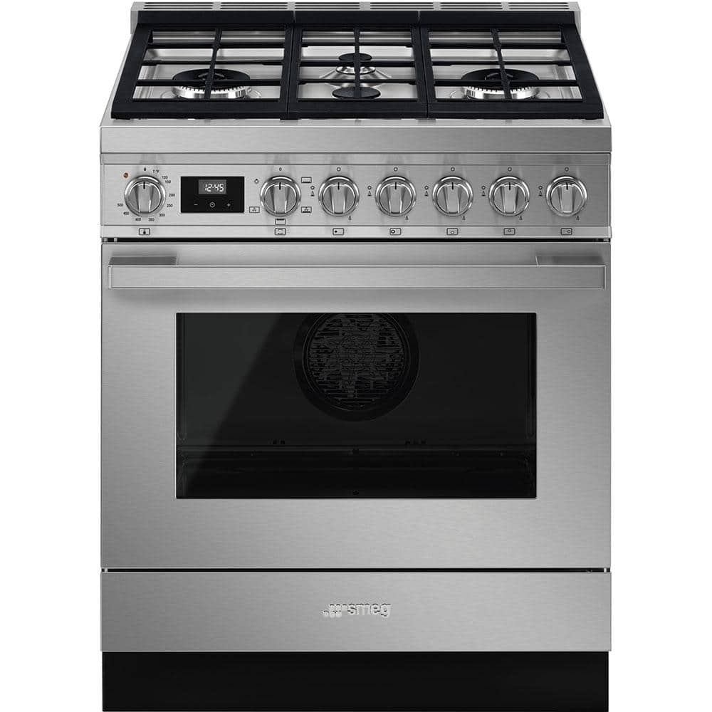 smeg Portofino Series 30" Range. All Gas. Stainless Steel CPF30UGGX ...