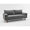 US Pride Furniture Womble 69.7 in. Grey Velvet 2-Seater Lawson Sofa ...